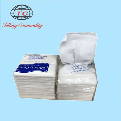 RTS wholesale high quality 2ply Interleaf V fold Interfold bamboo ...