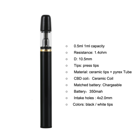 China CBD electronic pod white black color cartridge vape pen with ...
