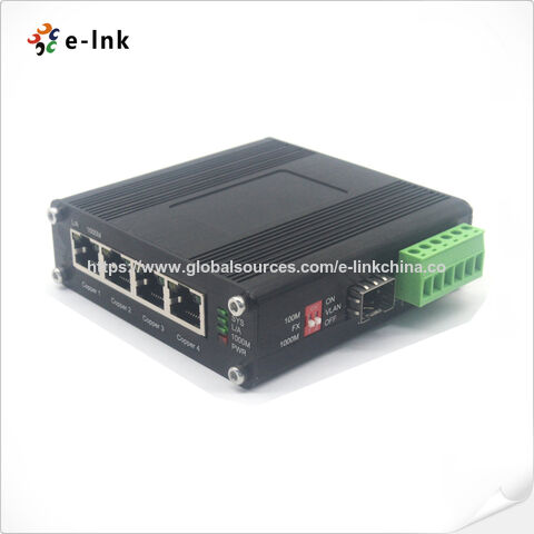 Ethernet Switch Industrial 4-port 10/100/1000Base-T+1-port 100/1000Base ...