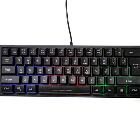 60% Layout Portable Usb Wired 61 Keys Membrane Computer Gaming Keyboard ...