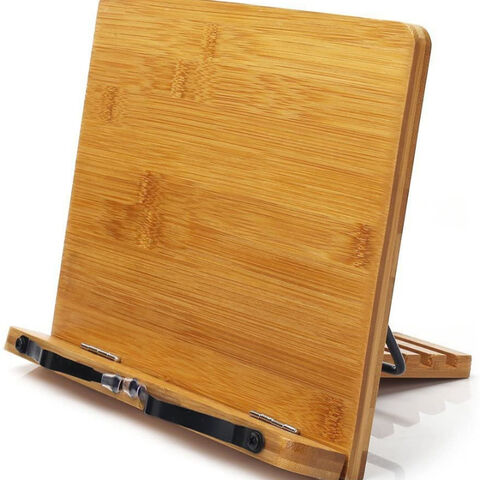 Portable Bamboo Book Stand for Reading, Tablet, Phone, Art, Sheet Music ...
