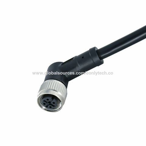 M12 cable connectors Waterproof right angle connector a coded male and ...