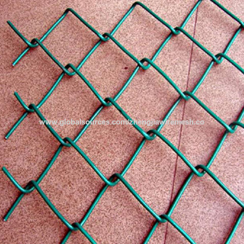 China Dark green chain link mesh, pvc coated mesh fence on Global ...