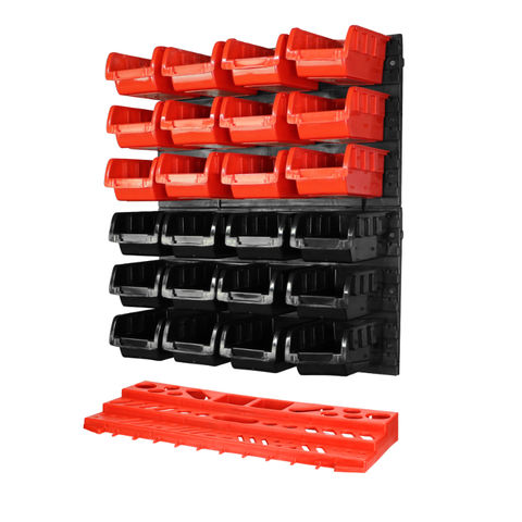 27 Pcs Stackable Plastic Stack And Hang Storage Boxes Bins Set Tool ...