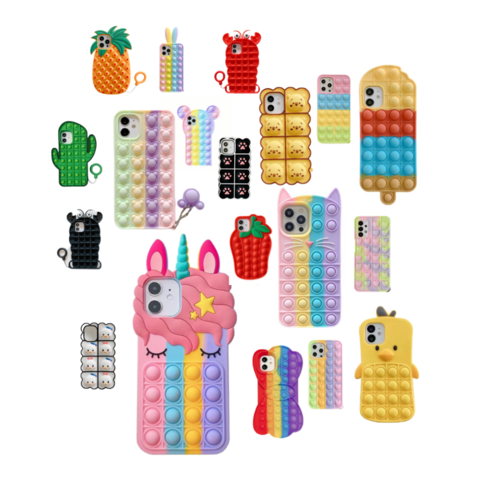 Colorful Touch Soft Silicone Shockproof Poping Phone Case Push It ...