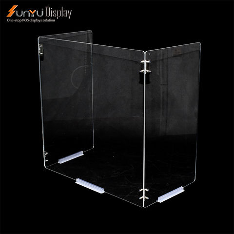 Acrylic foldable portable student classroom dividers sneeze guard clear ...