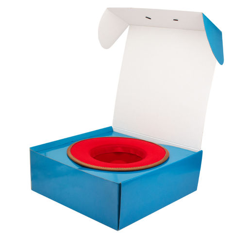 Customized flatted folder Straw Hat packaging shipping box with ribbon ...