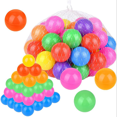 50PCS Plastic Soft Balls for Ball Pit 2.16in,7 Bright Colors Crush ...