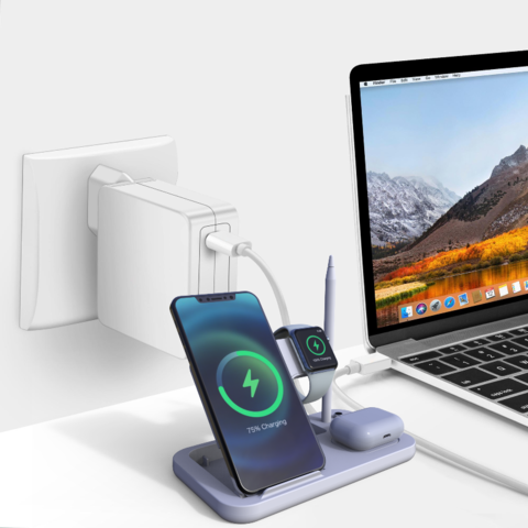 Fast Charging 4 In 1 Mobile Phone Multifunction Charger Wireless Wired ...