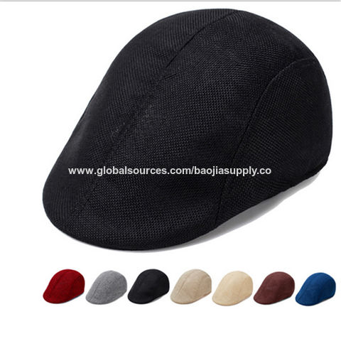 Buy Wholesale China British Classic Vintage Linen Plain Hard Newsboy ...