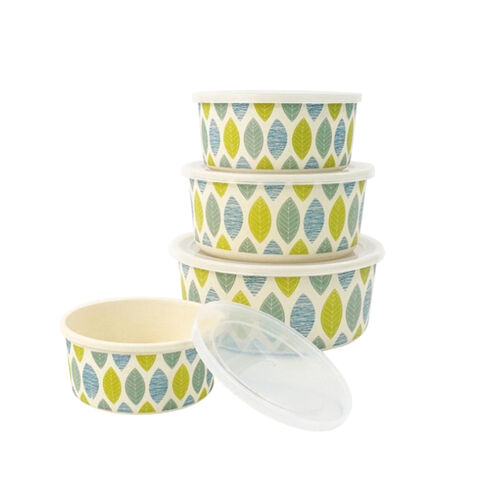 China Bamboo food container round biodegradable containers for keeping ...