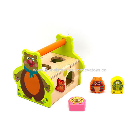 China Montessori educational animal box wooden shape sorter toy for ...