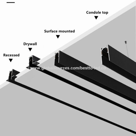 Flush/surface/embedded mounted corner connect led magnetic track for ...
