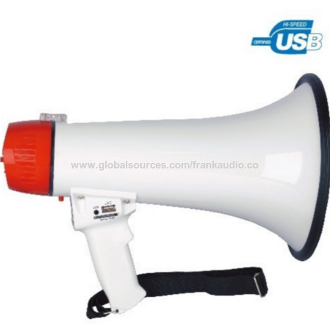 China USB high power megaphone with whistle on Global Sources,handle ...