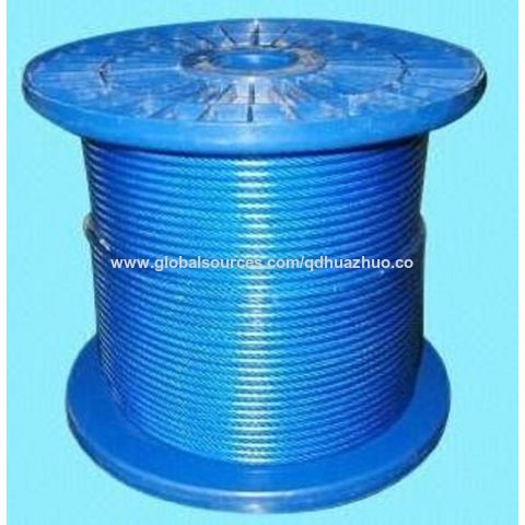 China 7X7 galvanized steel wire rope PVC coated , 1770mpa, packed in ...