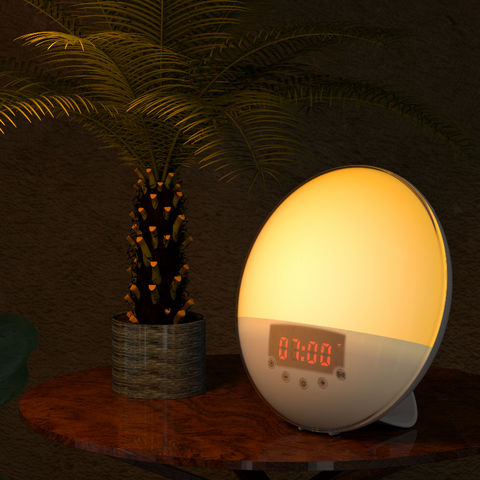 China Smart wifi Sunrise simulation wake-up light with FM radio on ...