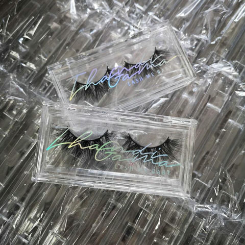 Wholesale Holographic Acrylic eyelash case with private label, mink ...