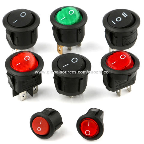 KCD1 KCD2 white red led rocker switch dtdp on-off KCD3 KCD4 round boat ...
