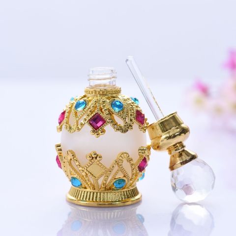 1PC 15ml Vintage Metal Perfume Bottle Arab Style Essential Oils Dropper ...