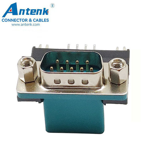 D SUB 9 PIN SOLDER CONNECTOR MALE RIGHT ANGLE ELEVATED 5.8MM TYPE FOR ...