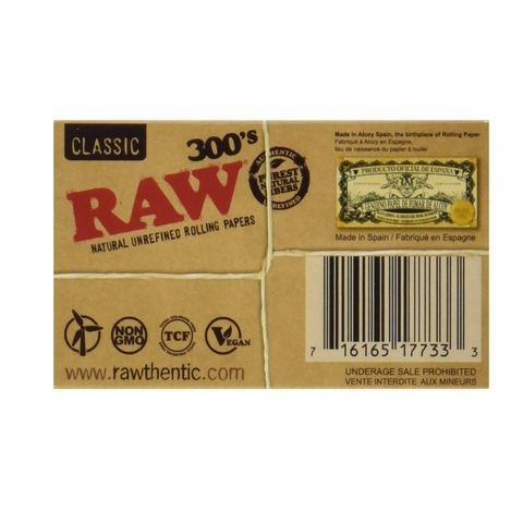 Buy Wholesale China Pack Raw 300's Classic Rolling Papers 1 1/4 Size ...
