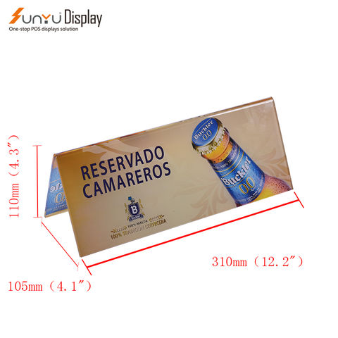 China Advertising Display Brand Acrylic V Shape Sign Holder Table Tent ...