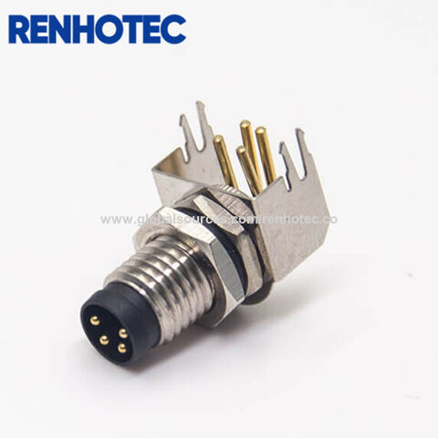 Buy Wholesale China M8 Right Angle Pcb Connector Male And Female 3pin 4pin 5pin 6pin 8pin Socket ...