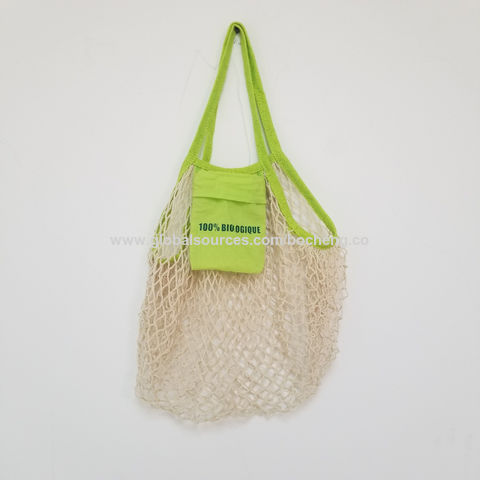 Buy Wholesale China Folded Net Bags, Cotton Mesh Tote, Market Bags For ...