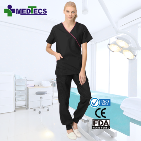 Beauty Spa Tri Color Scrub Suit Printed Plus Size For Women Fashion ...