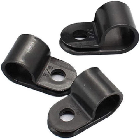 China 3/8 inch Black Nylon Cable Clamps R-Type Mounting Cord Fastener ...