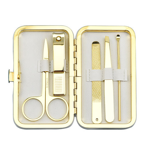 Buy Wholesale China Gold Manicure Set 5 Pieces Gold Color Stainless ...