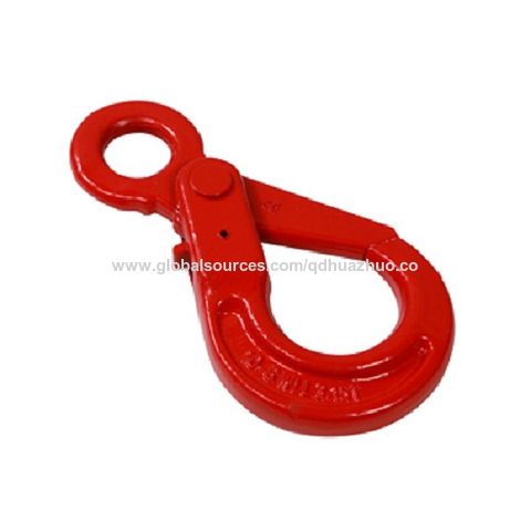 G80 eye self-lock safety hook, yellow or red painted, European type ...