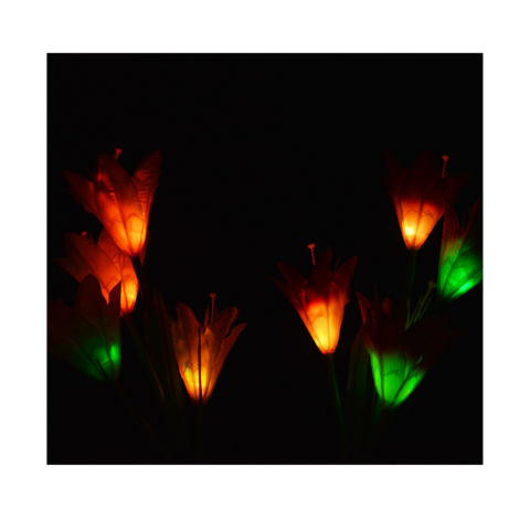 Buy Wholesale China Solar Lily Multi Led Garden Stake Lights For ...