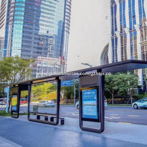 China Smart LED Bus Shelter on Global Sources,bus shed,bus stop
