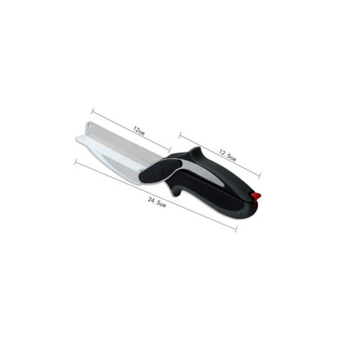 Food Chopper Cutter Scissor Stainless Steel Knife 2-in-1 Clever With ...