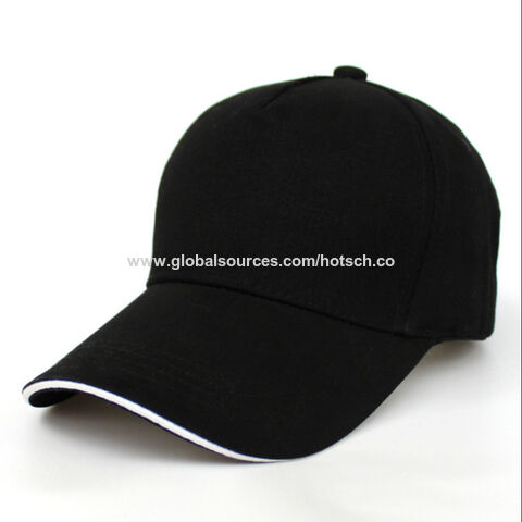 Buy Wholesale China Black Blank Cap With Sandwich And Metal Buckle Made ...