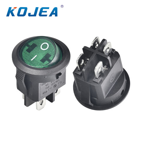 Waterproof rocker switch kcd2 round illum 20a 12v spst Momentory on/off ...