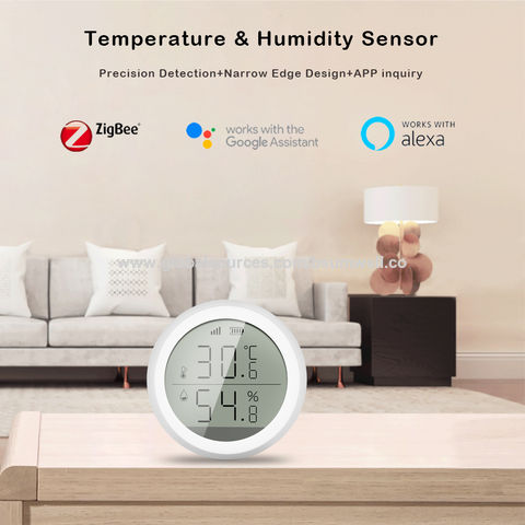 Buy Wholesale China Tuya Zigbee Smart Home Temperature And Humidity Sensor With Led Screen Works ...