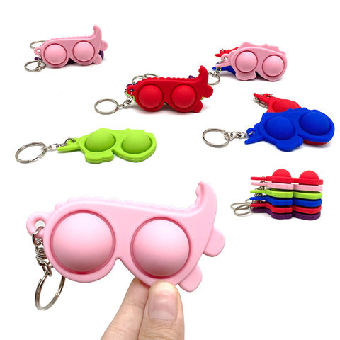 Pop it keychain cartoon dinosaur dimple toy anti stress toys child ...
