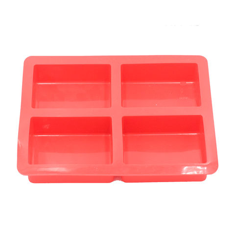 Wholesale 4 Cavities Food Grade Rectangle Silicone Soap Tray Silicone ...
