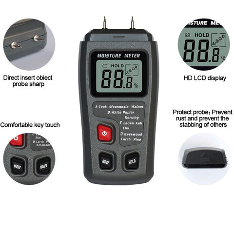 Digital Hygrometer Wood Humidity Tester Moisture Meter Wood 2 Pins ...