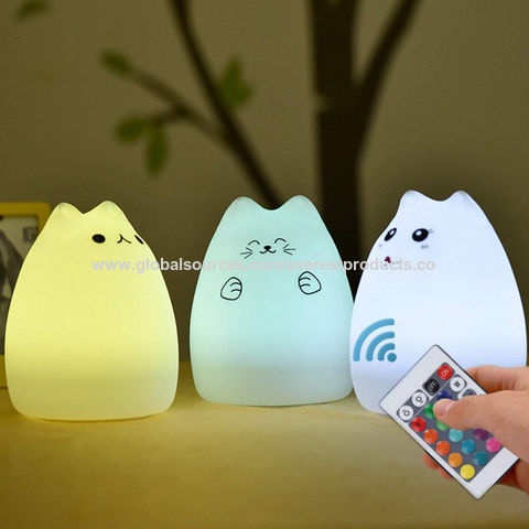 China Rechargeable Remote RGB Silicon Animal Light,Silicone Cute Cat ...