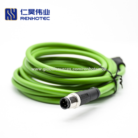 Buy Wholesale China M12 Sensor Cable D Coding 4 Pin Male To Rj45 Male ...