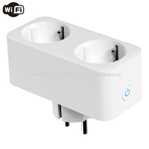 China OEM 16A Tuya Smart Wifi Dual Outlets EU Standard Remote Control ...