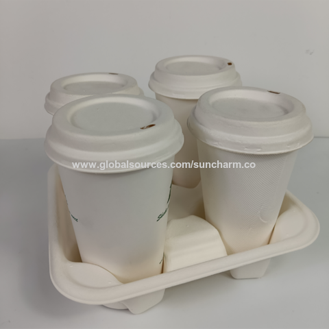 Buy Wholesale China Biodegradable Cup carrier,4 Cups Bagasse Pulp ...