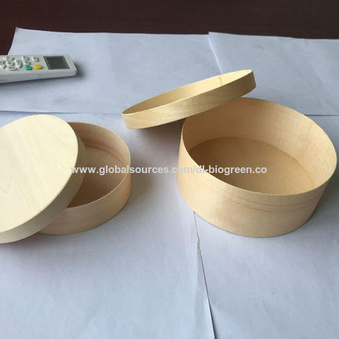 Eco-friendly wooden disposable round container fsc certificated got BRC ...