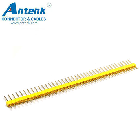 China 2.54mm 40 Pin Male Single Row Pin Header Yellow Color on Global ...