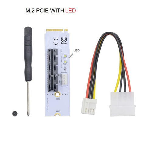 PCI Express PCI-E 4X to NGFF M.2 PCIe Riser Card X4 to M2 Key M Adapter ...