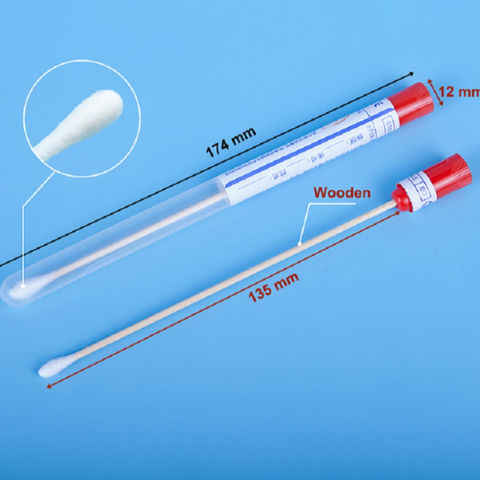 China Medical flocked swab with tube swab transport tube transystem ...