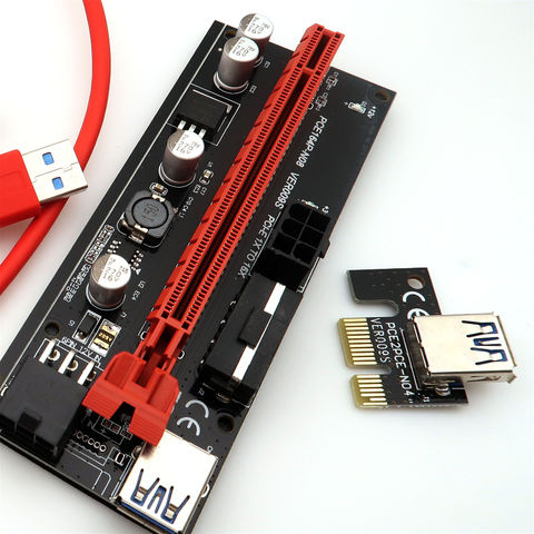 009 Card Extender PCI Express Adapter USB 3.0 Cable Power 6Pin PCIE 1X ...